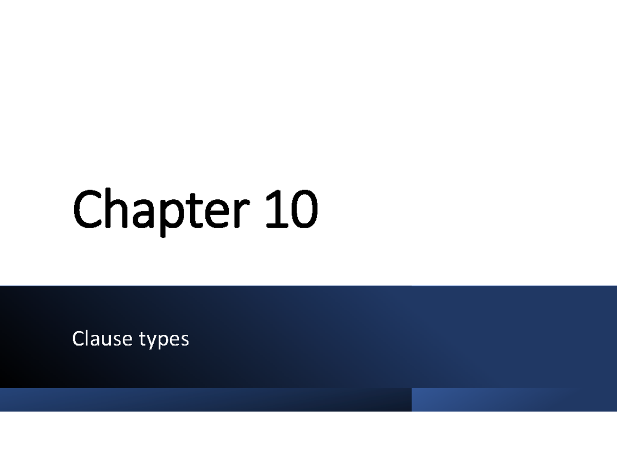 Chapter 10 Clause Types: Revision Questions & Exercises - Studocu