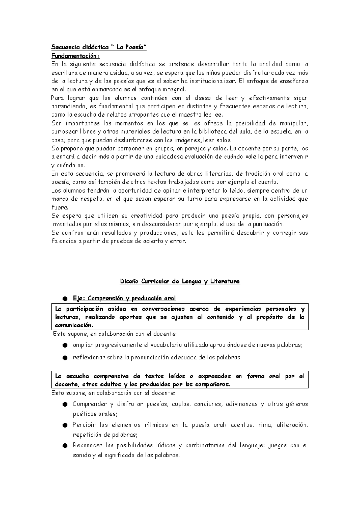 Secuencia Didáctica: La Poesía en el Aula - Studocu