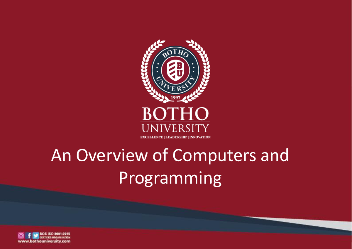 Unit 1 - Overview of Computers & Programming Concepts - Studocu