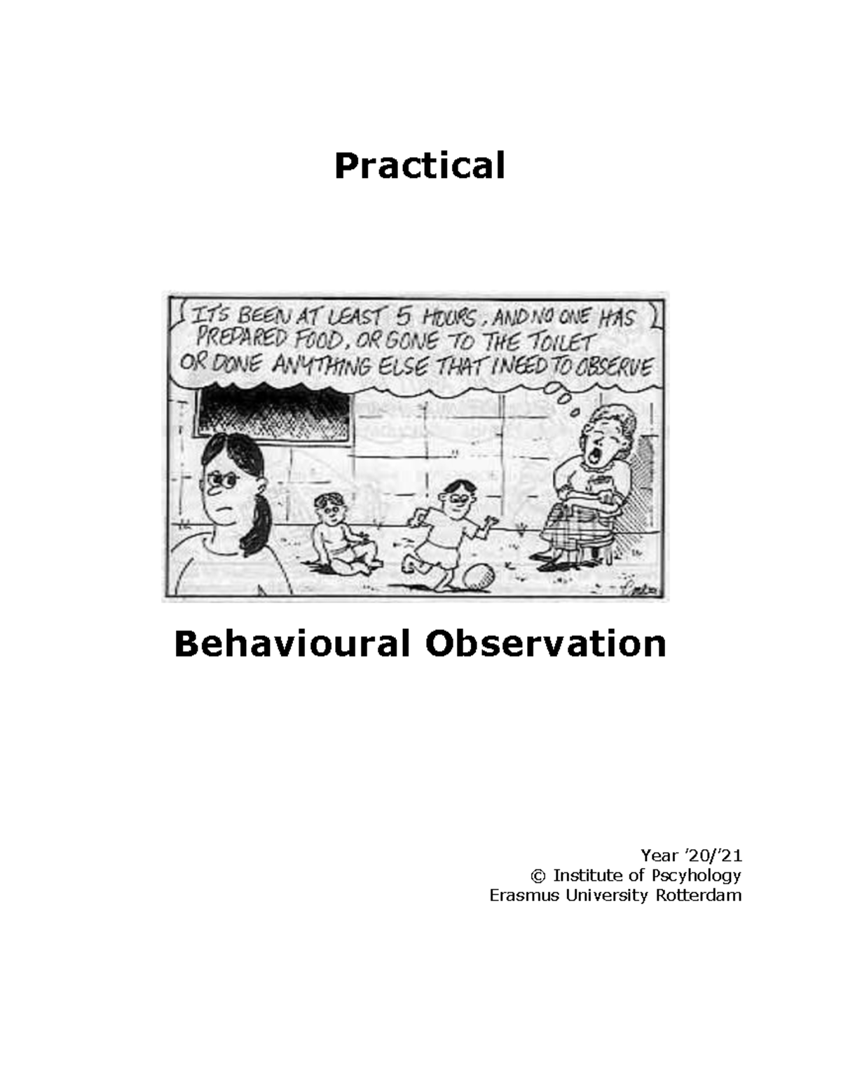 Practical Manual Behavioural Observation 2020 2021 - Practical ...