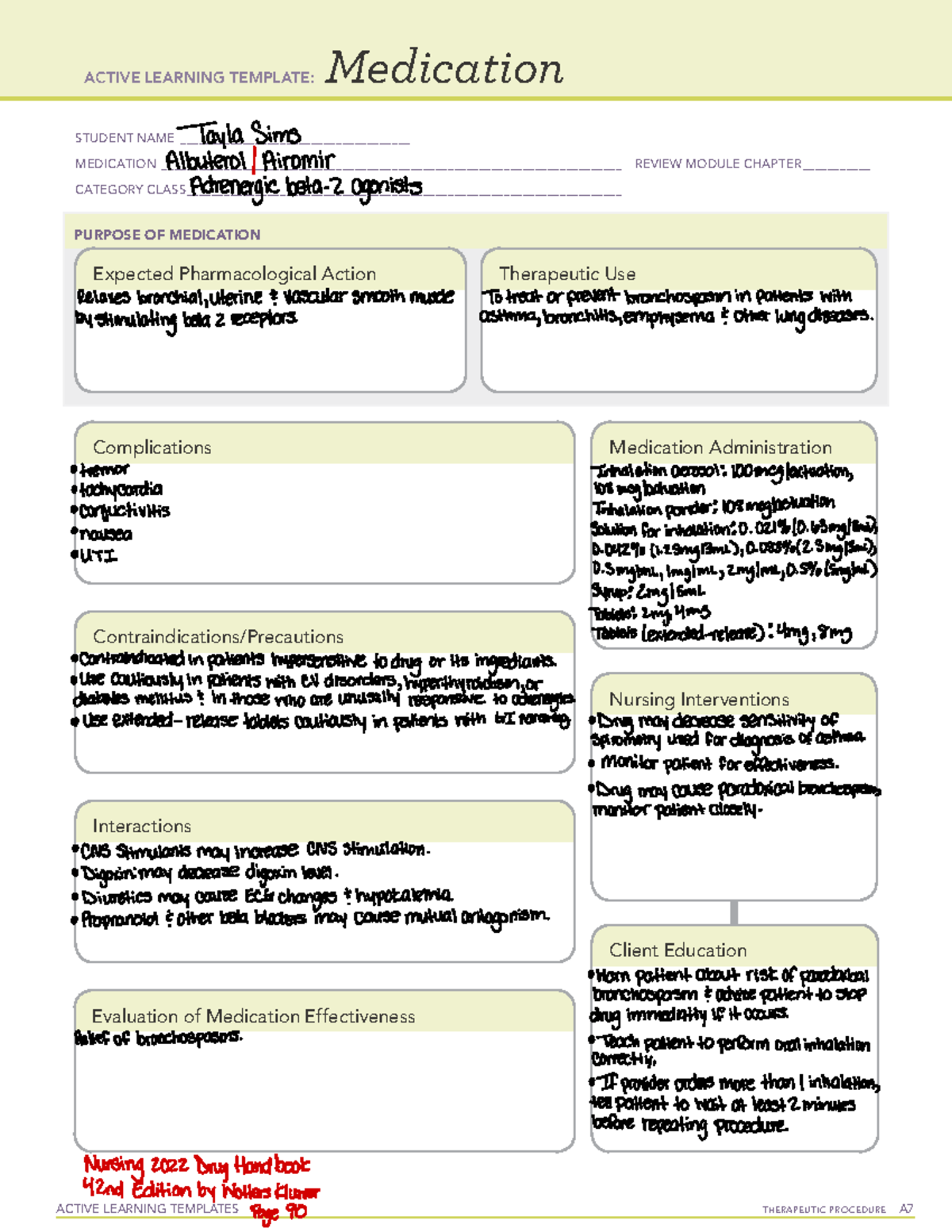 Drug Card #3 - Drug Cards - ACTIVE LEARNING TEMPLATES THERAPEUTIC ...