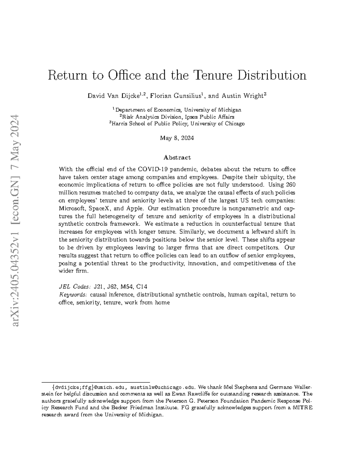 RTO Policies and Employee Tenure Shifts: A Study on Microsoft, SpaceX ...