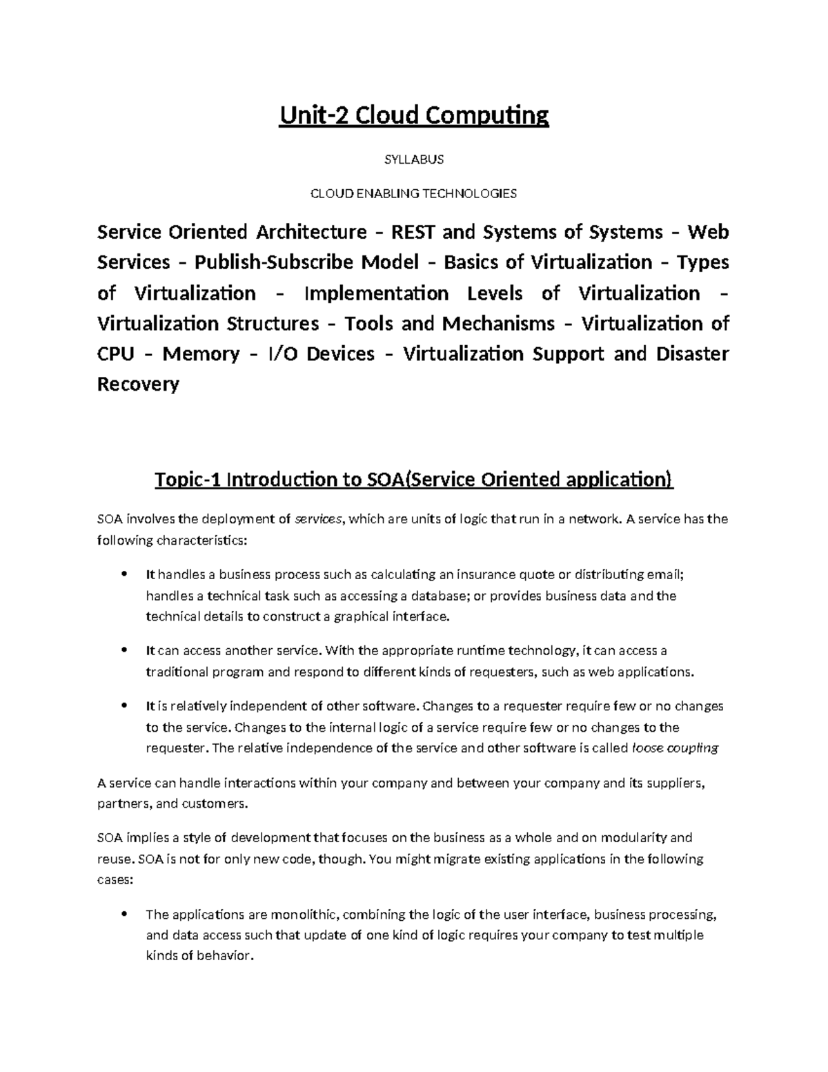 Cloud Computing Unit 2: Enabling Technologies and Architectures Notes ...