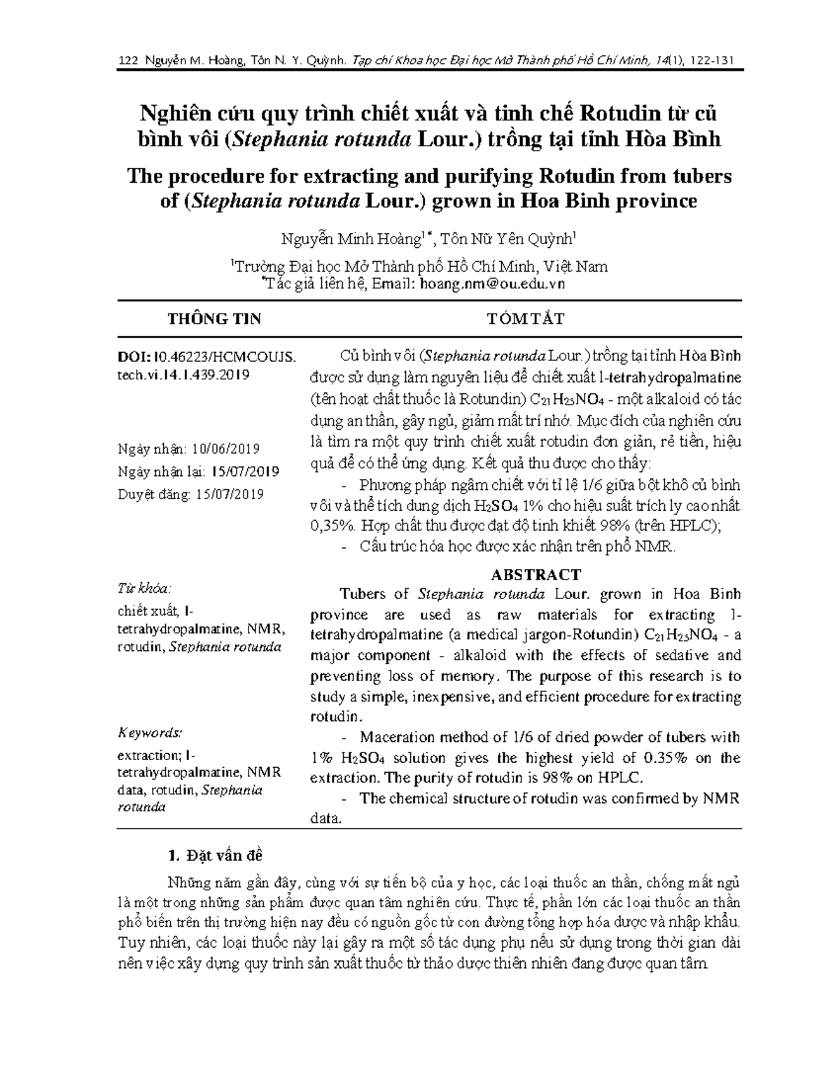 Nghien cuu quy trinh chiet xuat va tinh che Rotudi - Nghiên cứu quy trình chiết xuất và tinh chế ...