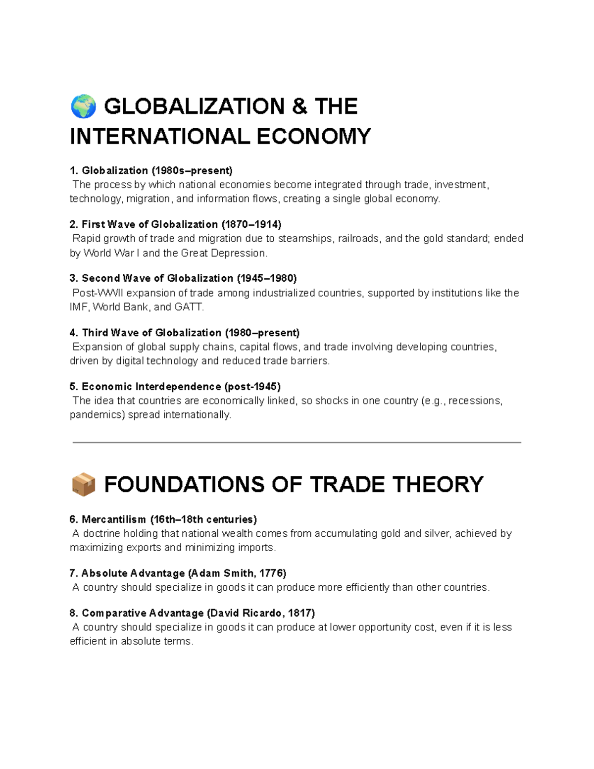 GLOBALIZATION AND THE INTERNATIONAL ECONOMY: A COMPREHENSIVE OVERVIEW ...
