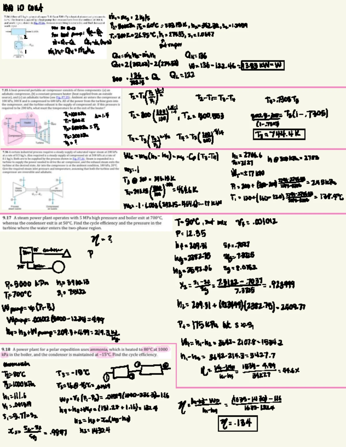 Thermodynamics HW 10: Problem Solutions and Calculations - Studocu