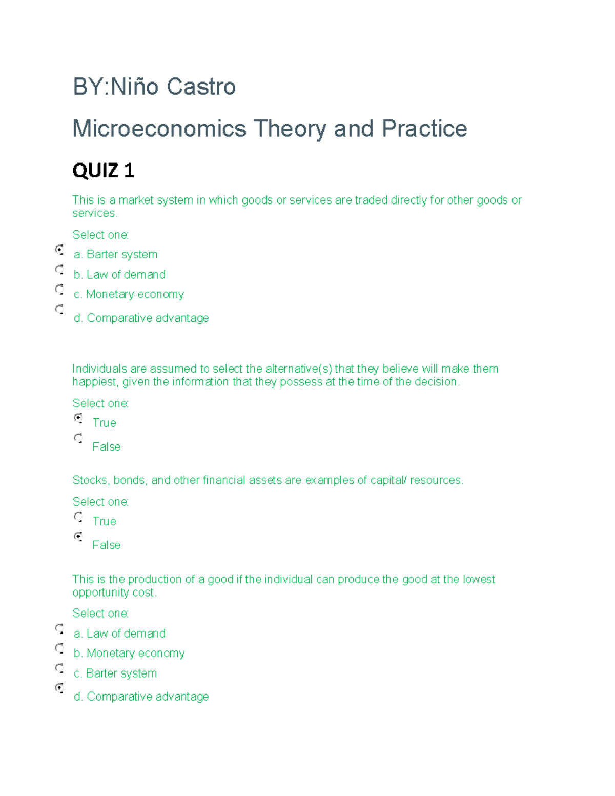 All-micro-economics - enjoy - BY:Niño Castro Microeconomics Theory and ...