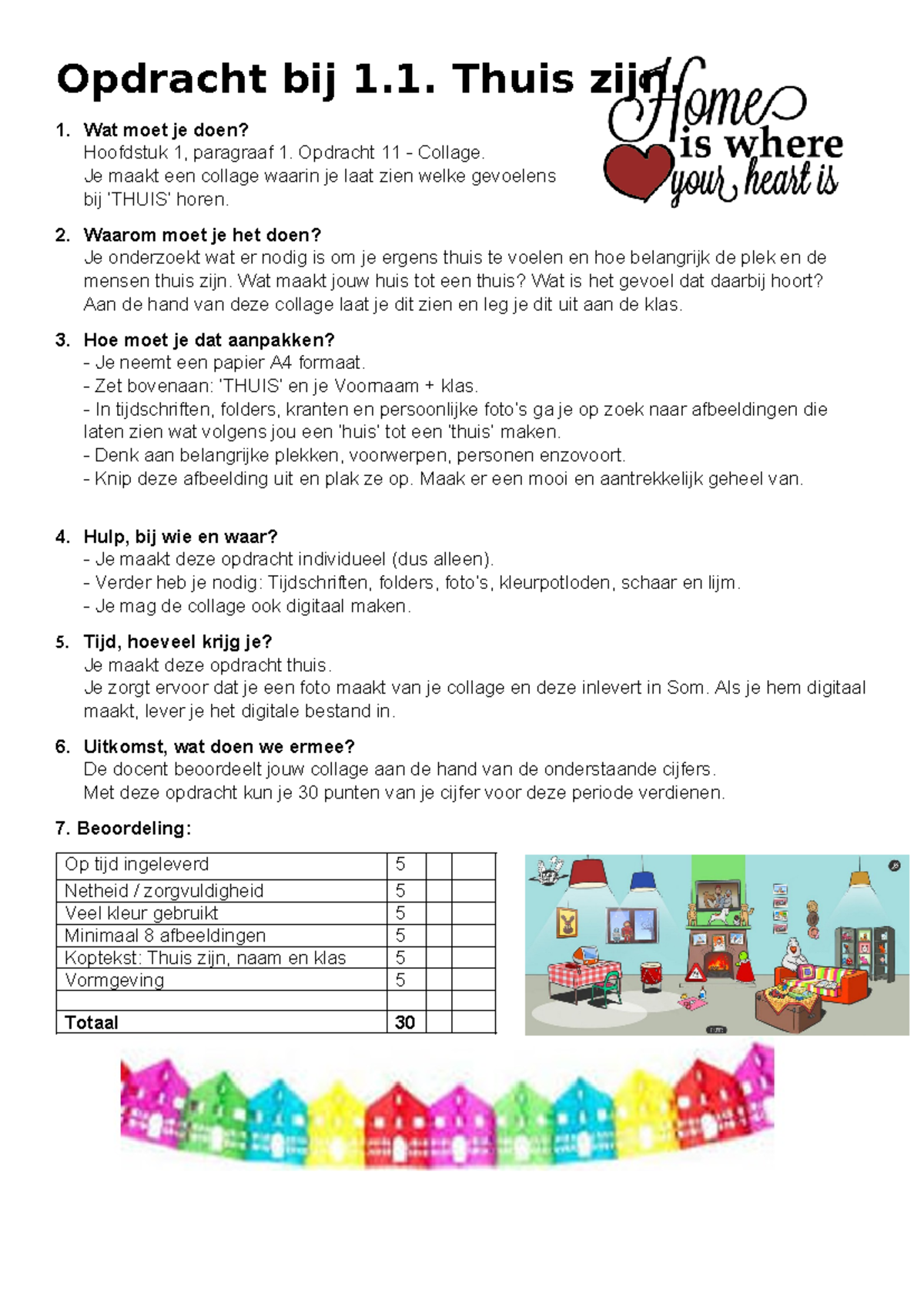 Opdracht 1 - Collage over Thuisgevoel en Beoordeling (Cursus) - Studeersnel