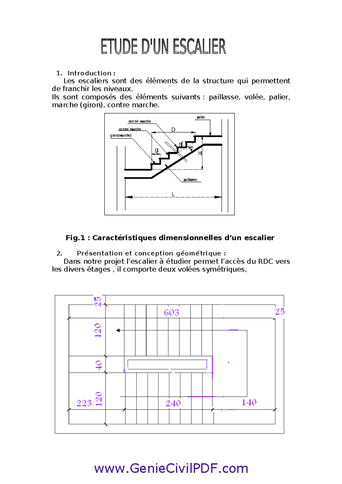 Calcul d'un Escalier en Béton Armé - Exercice Illustratif - Studocu