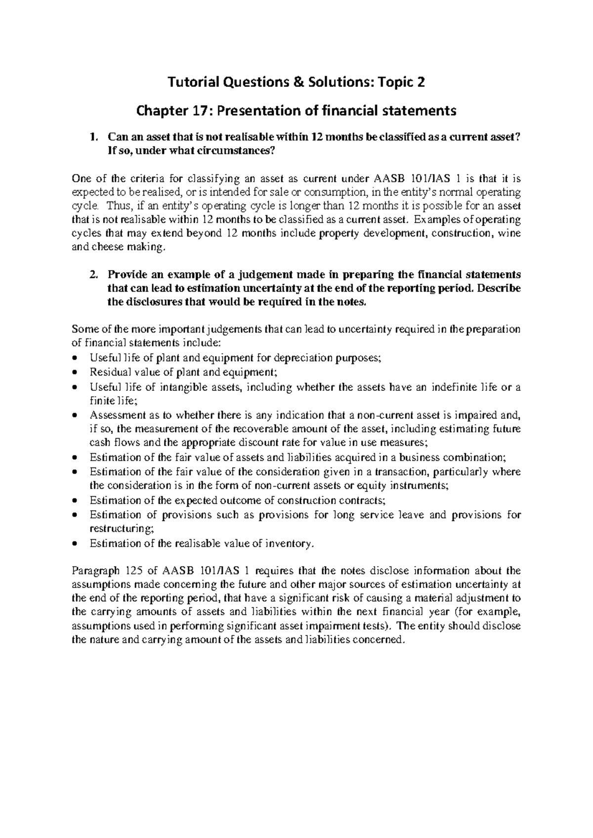 BUSN2015 S2 2025 Topic 2 Tutorial Questions Solutions - Studocu