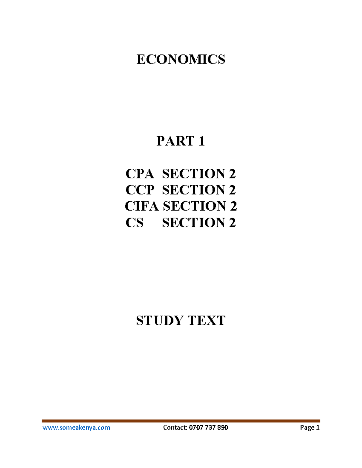 Economics - CPA - practice materials - ECONOMICS PART 1 CPA SECTION 2 ...