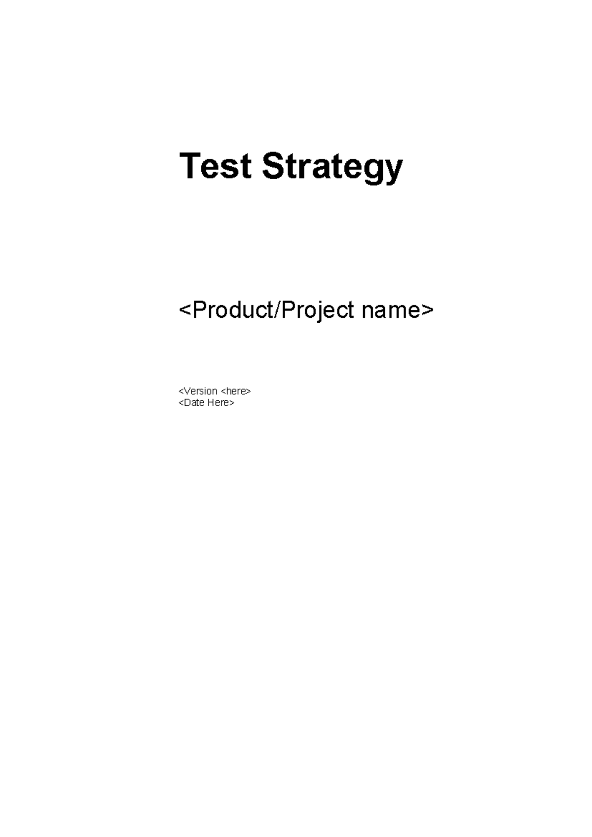 Test Strategy Document (Version: 0.1d) for STLC and SDLC - Studocu