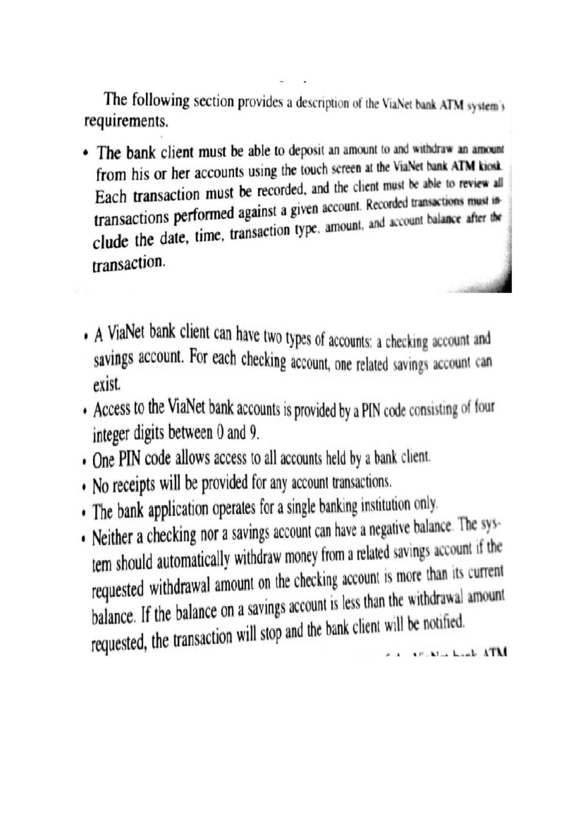 Case Study - ATM Requirements for ViaNet Bank (2012) - Studocu