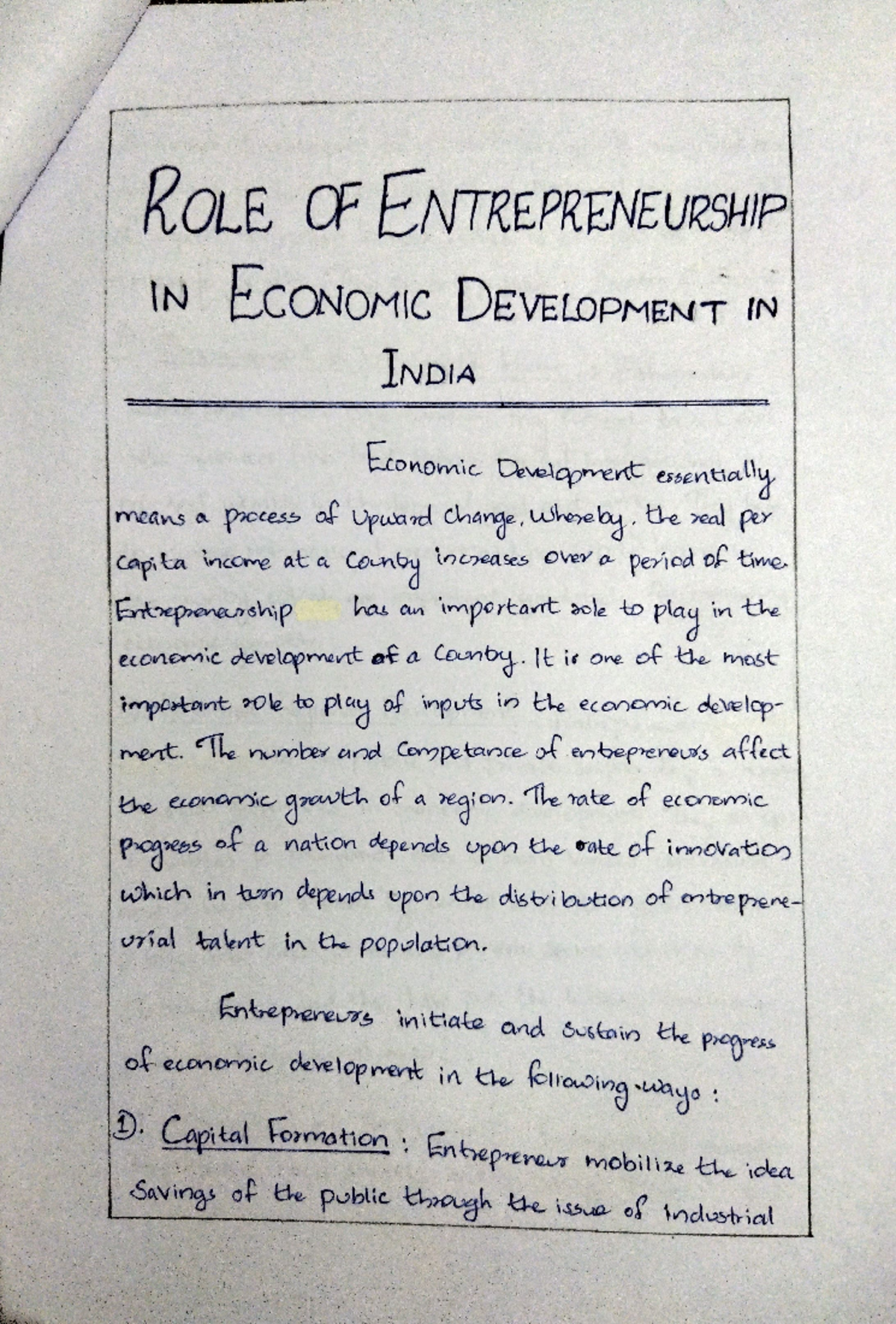 EDPM notes - It's edpm assignment - KOLE CFENTREPRENEURSHIP IN CONOMIC ...