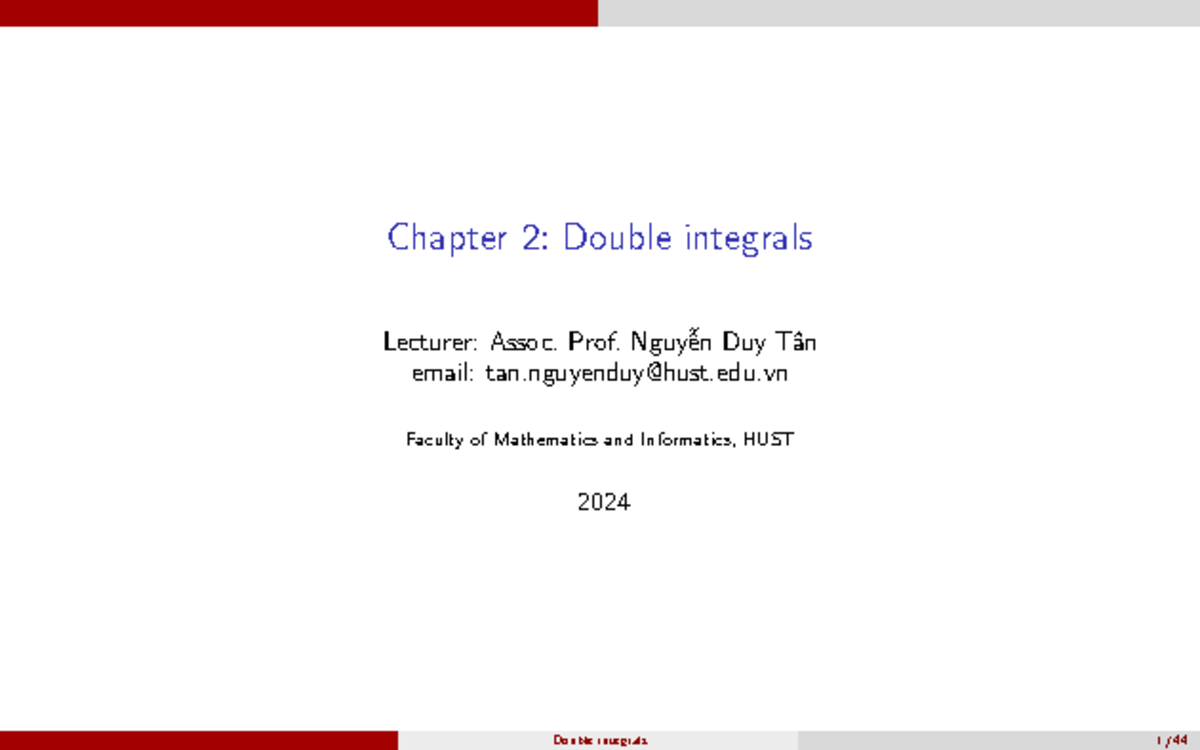 Chapter 2: Double Integrals - MI1026 Lecture Notes - Studocu