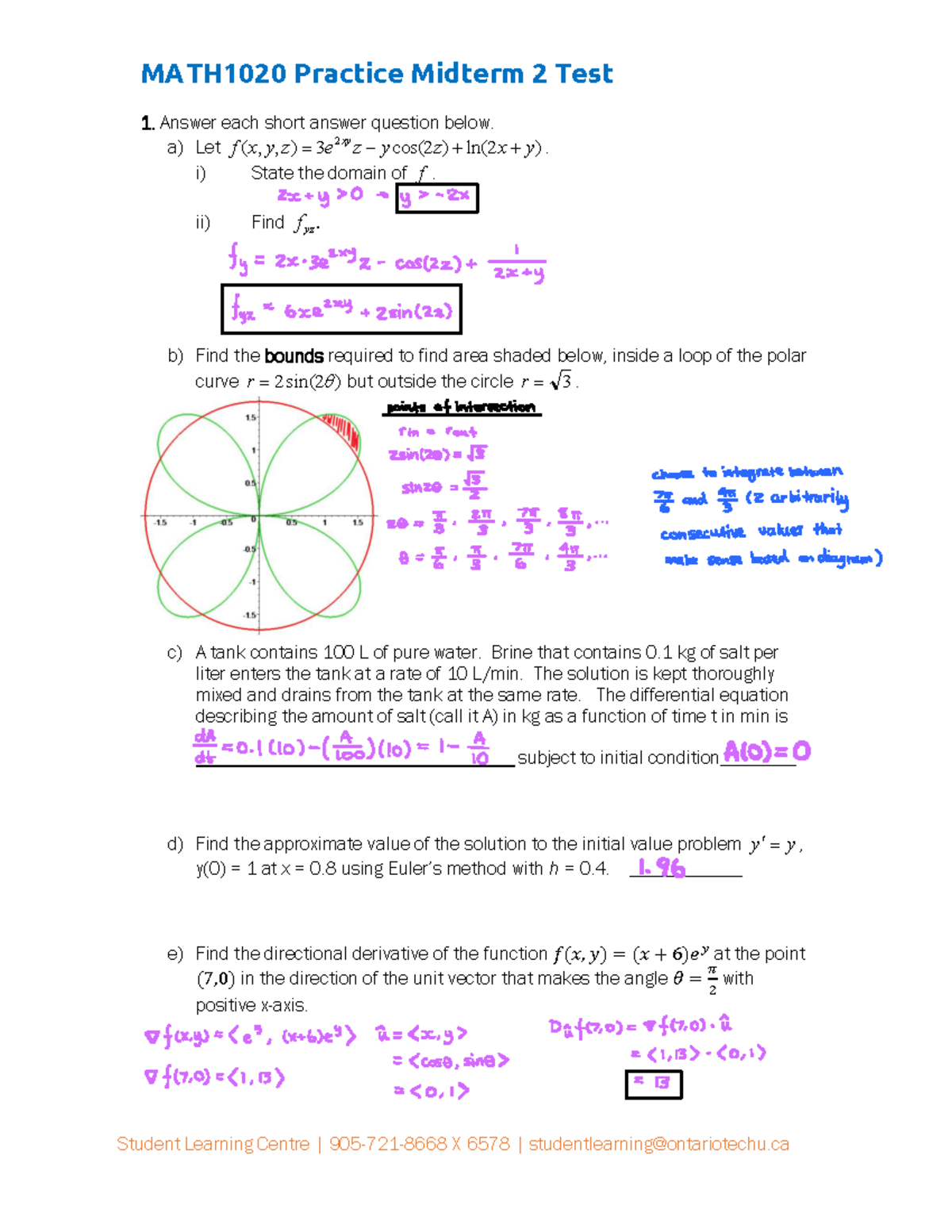 Calc2Midterm 2 Practice W2025 - ####### MATH1020 Practice Midterm 2 ...