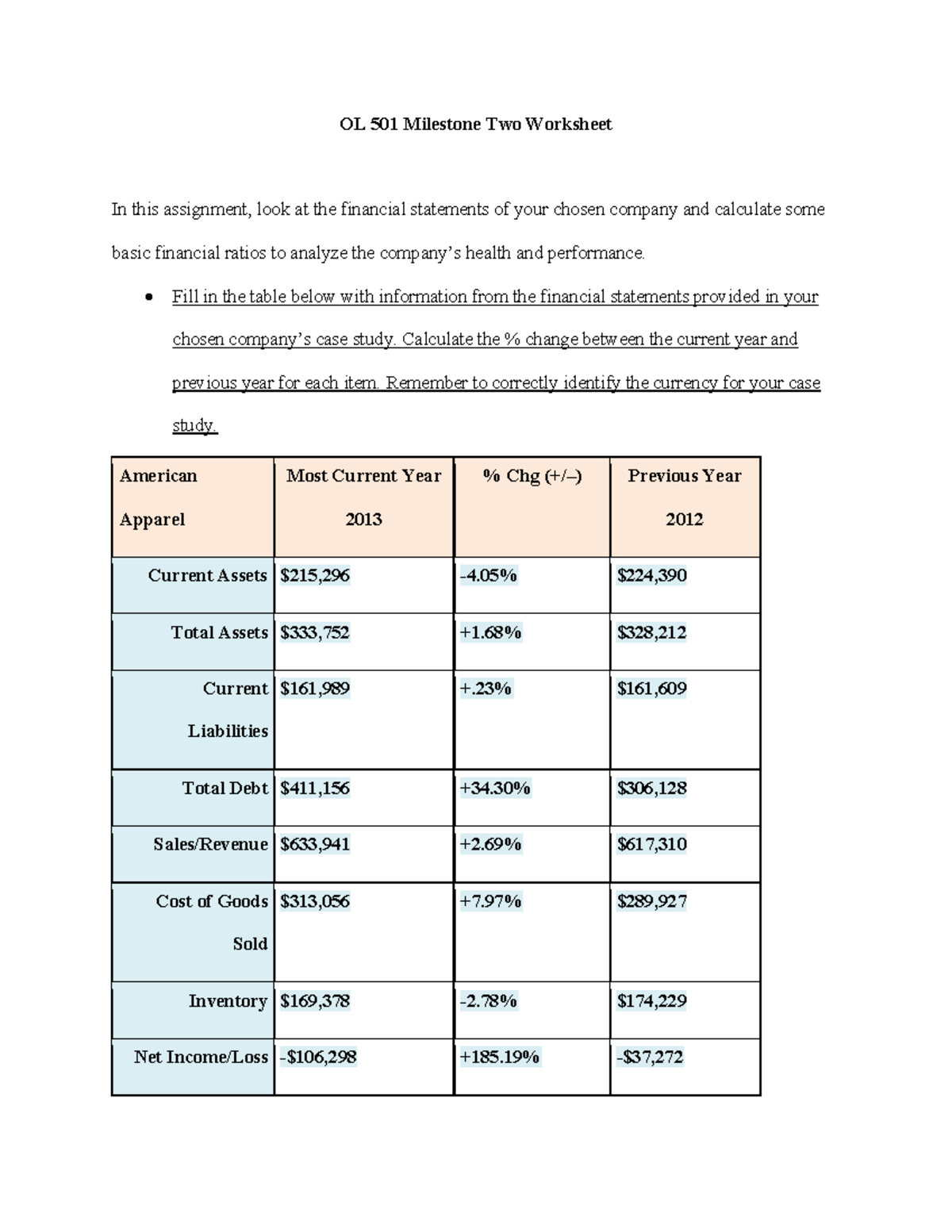 08.25.2024 OL 501 Milestone Two Worksheet - OL 501 Milestone Two Worksheet In this assignment ...
