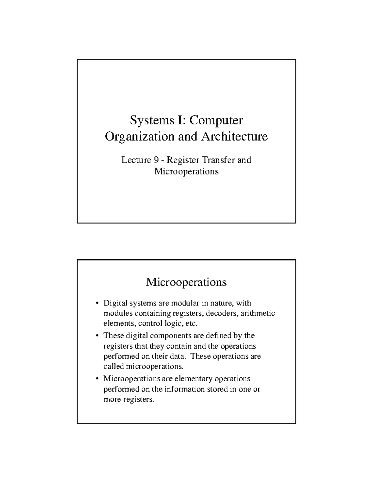 Systems I: Computer Organization and Architecture Lecture 9 ...