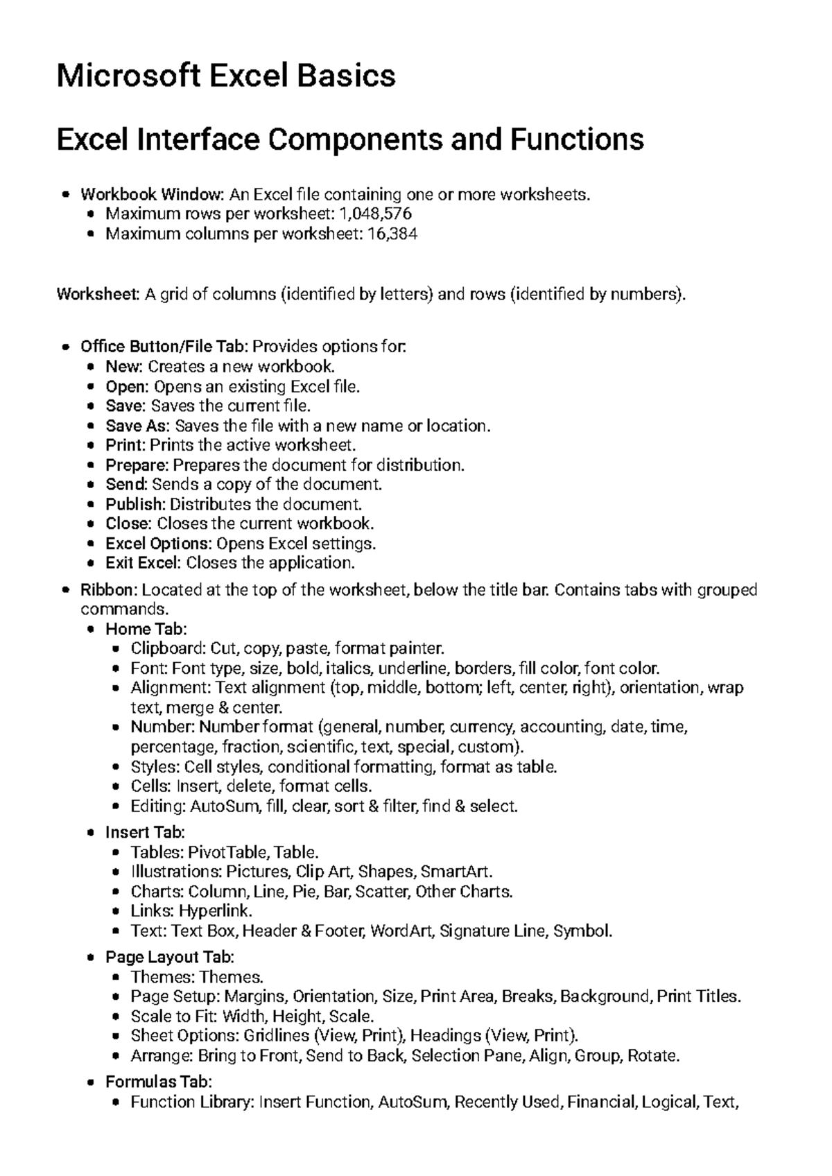 Microsoft Excel Basics (Course Code): Interface, Functions & Shortcuts ...