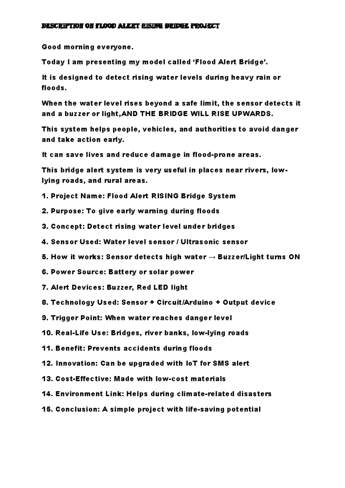 Flood Alert System for Rising Bridge Project: Overview and Benefits ...