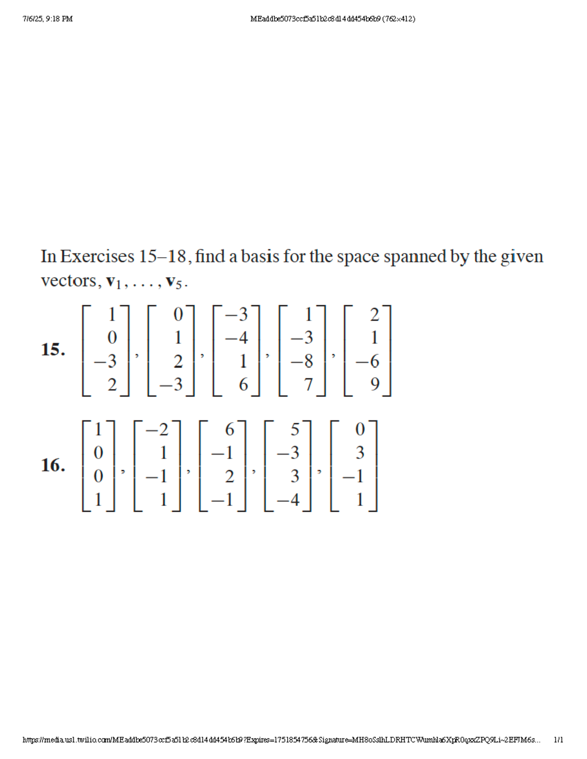 Lin Alg Computation 4 - Assignment on Vector Basis - Studocu