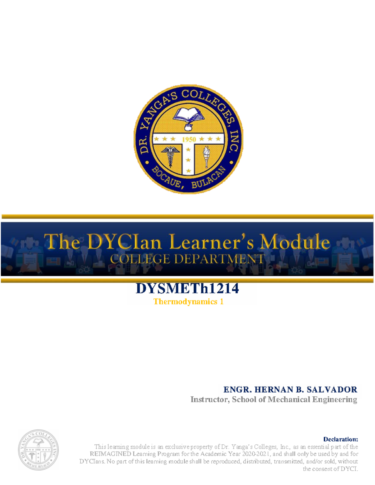 Module 6: Thermodynamics 1 - DYSMETh1214 Study Guide - Studocu
