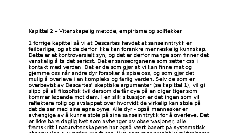 Kapittel 2: Vitenskapelig Metode og Empirisme i Galileos Arbeid - Studocu