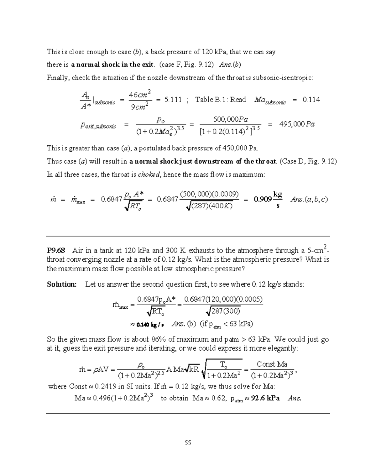 White Solutions Manual – Part 491: Normal Shock Analysis in Nozzles ...
