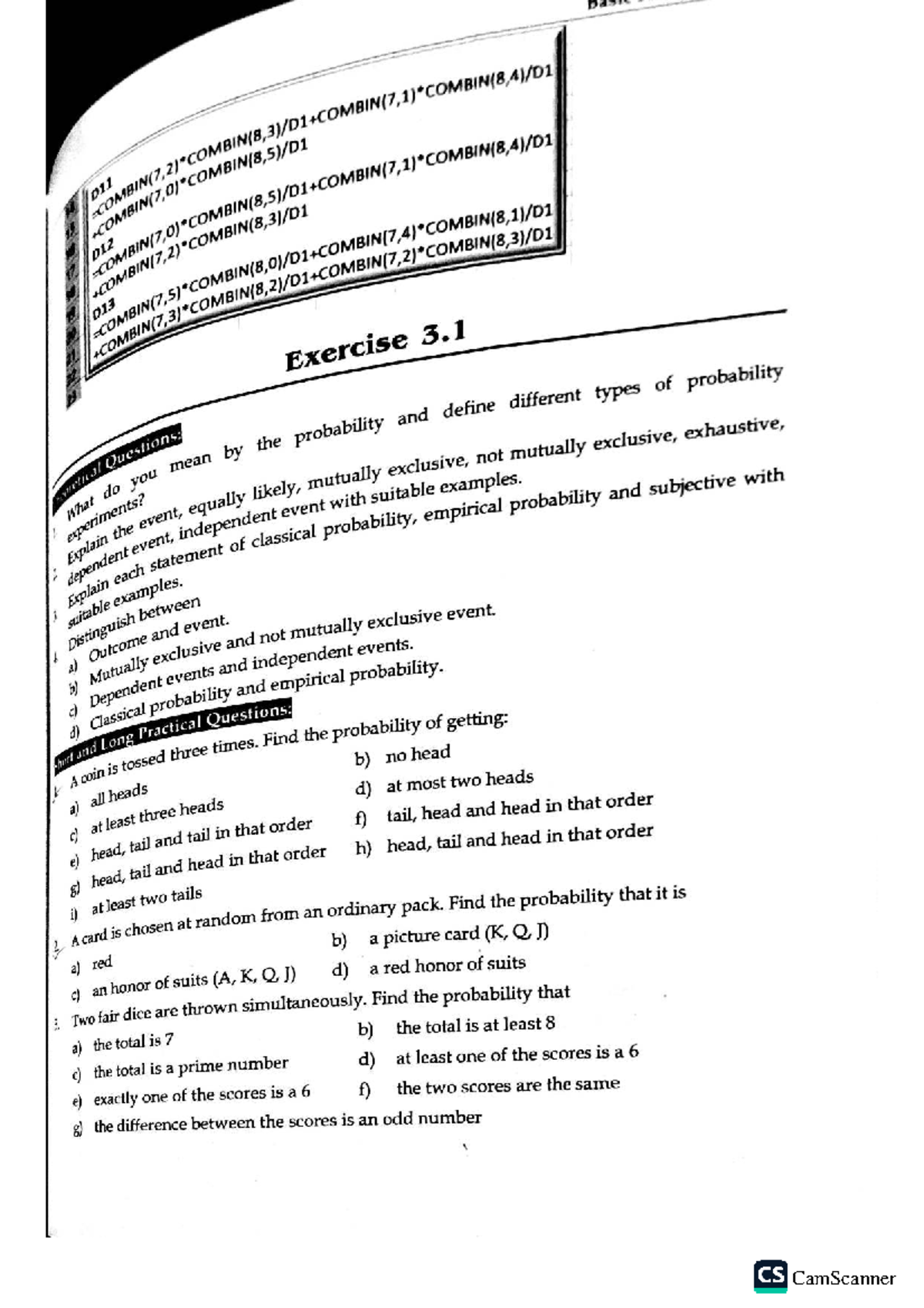 CS 3.1 Probability: Concepts and Practical Questions - Studocu