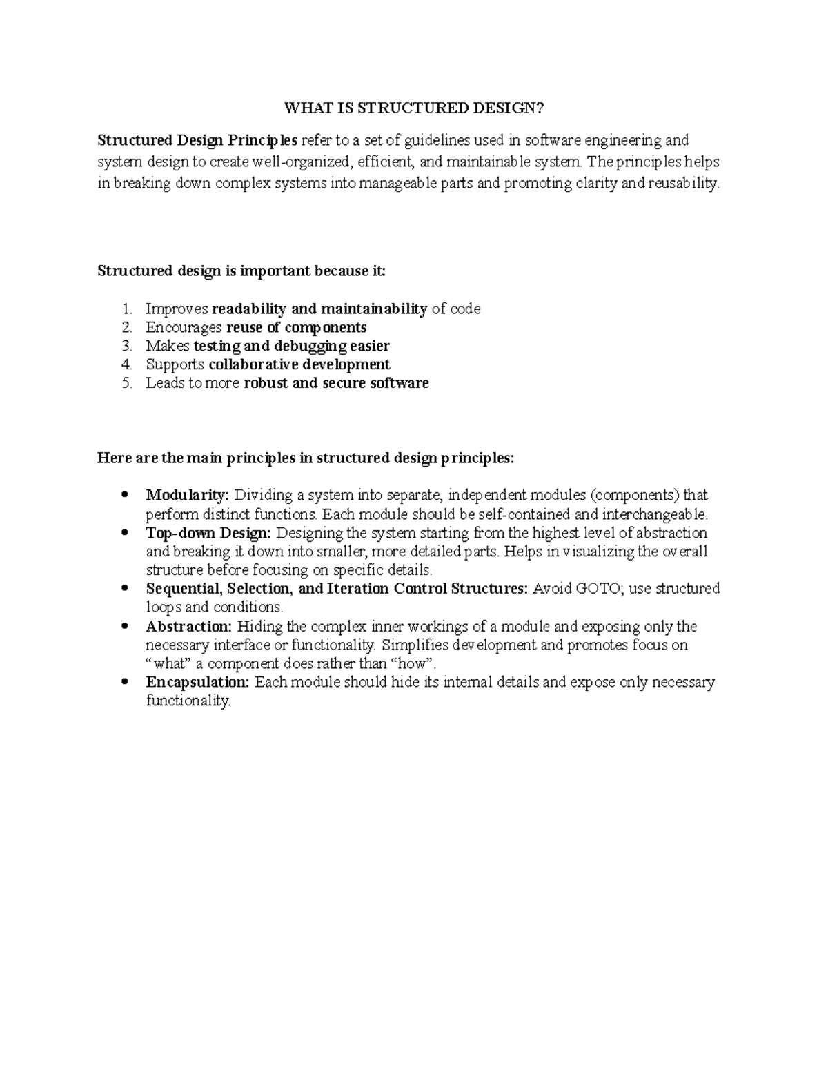 Structured Design Principles: Guidelines for Efficient Software Systems ...