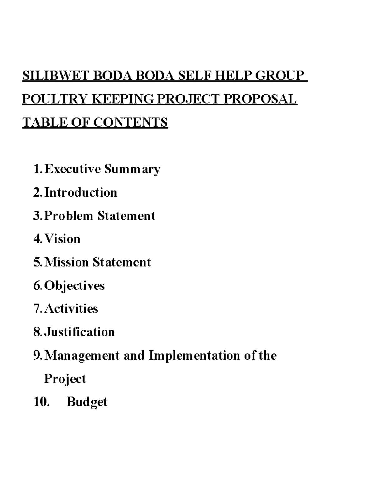 334377882 Poultry Keeping Project Proposal for Silibwet Boda Boda Group ...