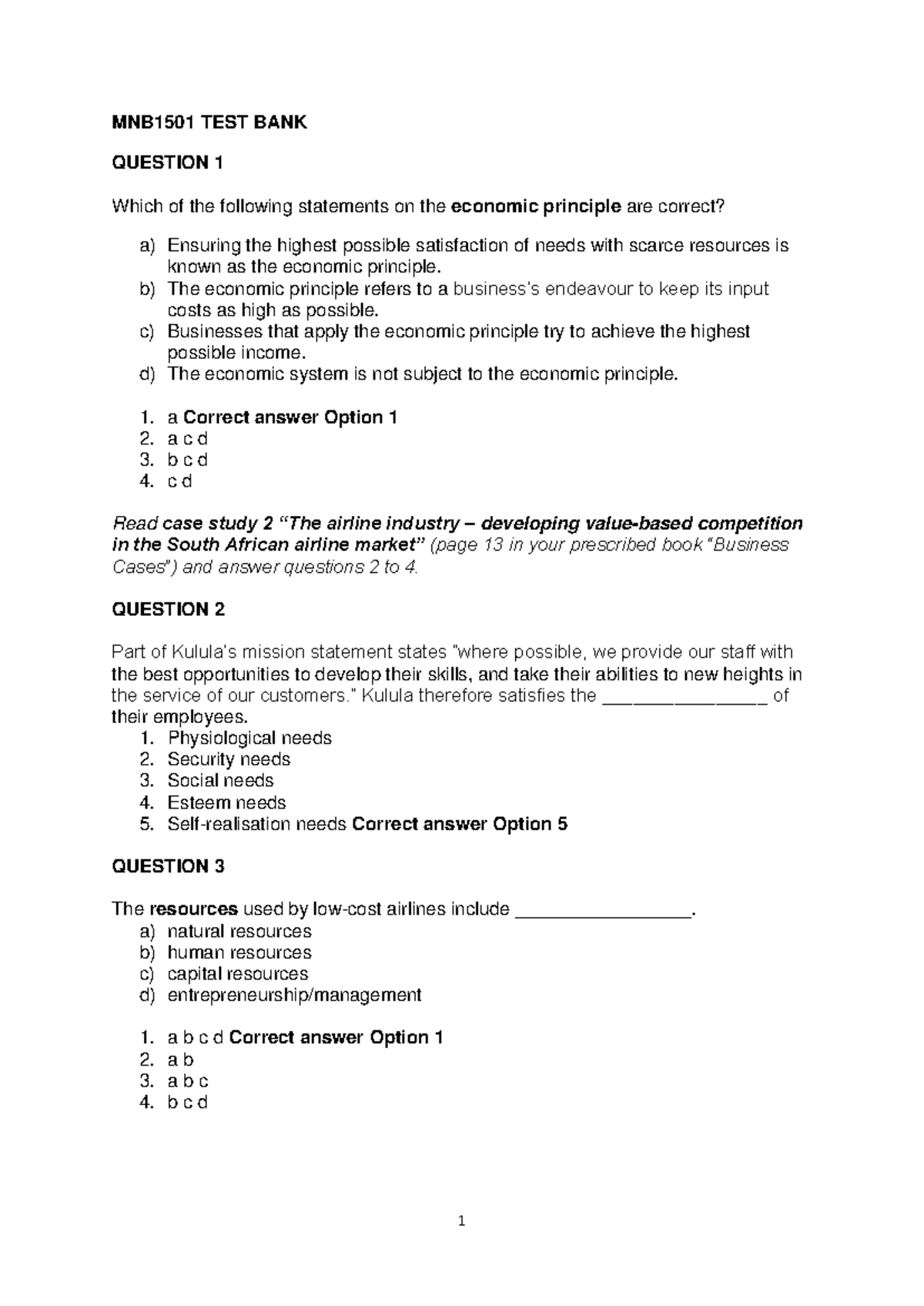 Answers to chapter 12 and 13 - Sipho wants to know more about Maslow’s hierarchy of needs. This ...