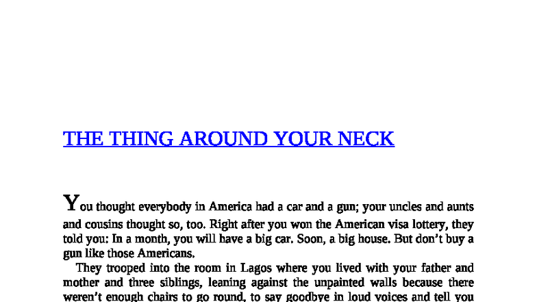 The Thing Around Your Neck (ENG 250102) - A Journey of Identity and ...