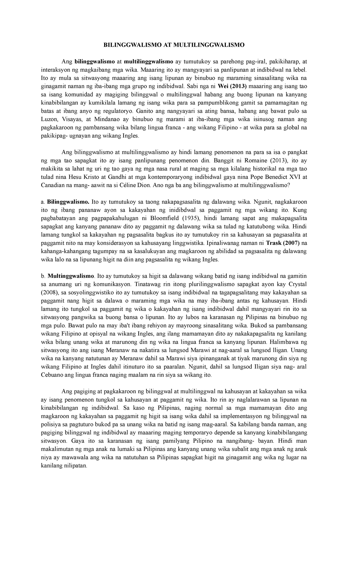 BILINGGWALISMO AT MULTILINGGWALISMO - Maaaring ito ay mangyayari sa ...