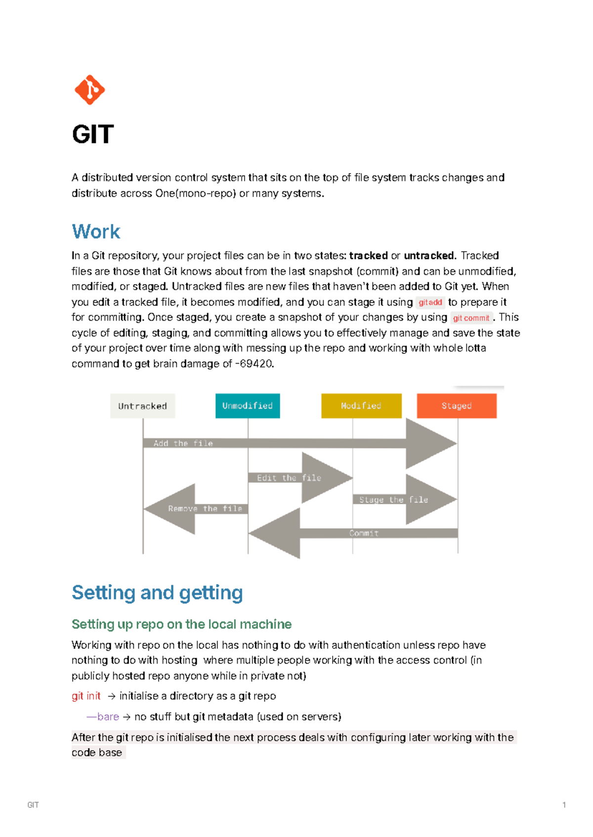 Git Notes: A Comprehensive Guide to Version Control Management - Studocu