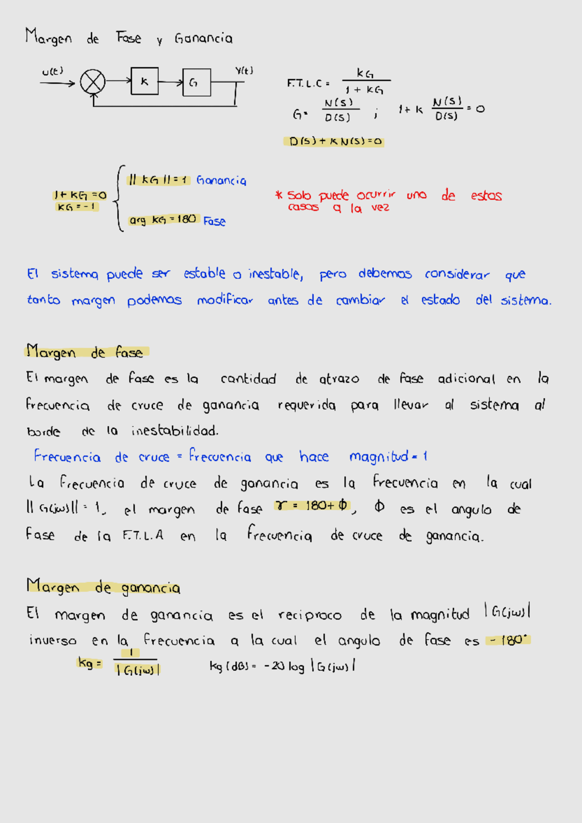 Control Clásico 3er Parcial: Margen de Fase y Ganancia Explained - Studocu