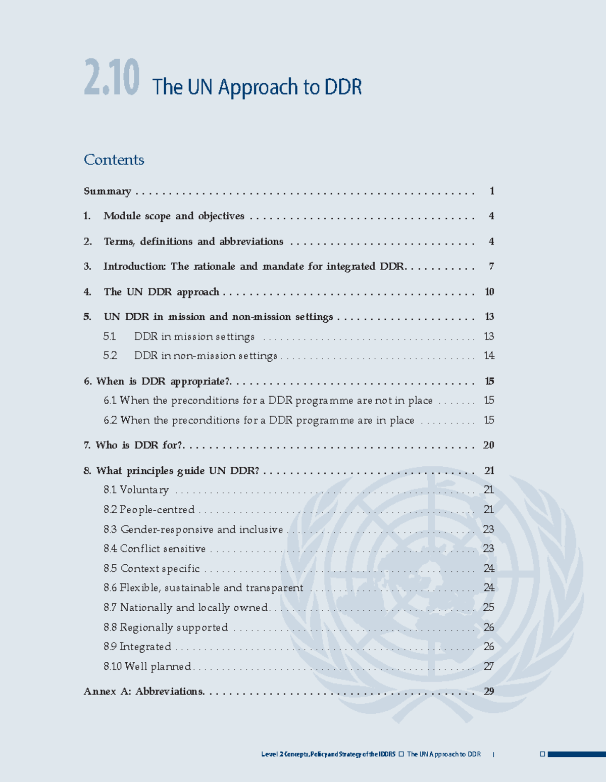 DDR explained - un doc - Level 2 Concepts, Policy and Strategy of the ...