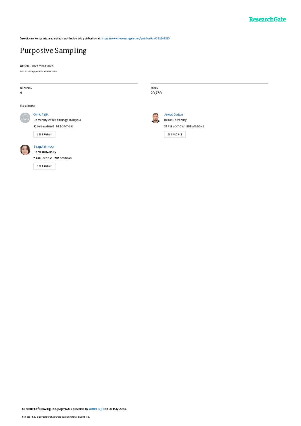 Purposive Sampling in Qualitative Research: Insights and Applications ...