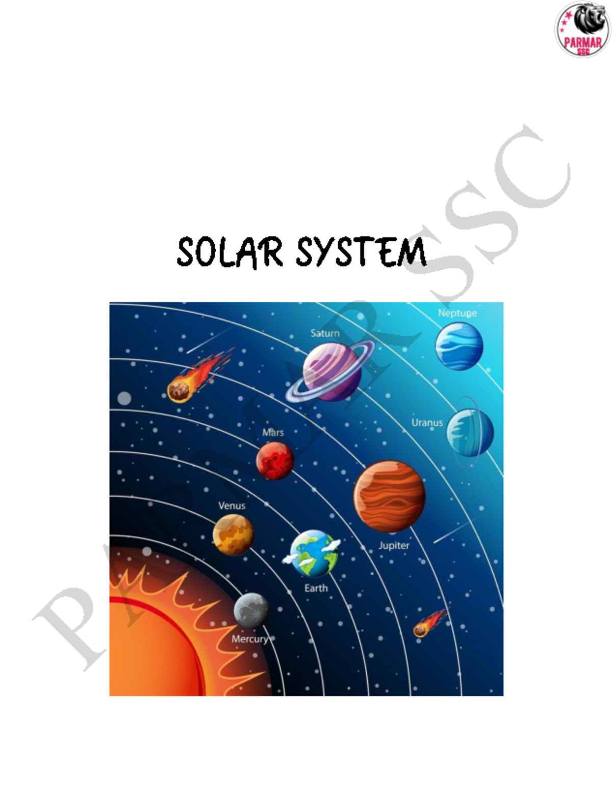 Geography SSC: Comprehensive Notes on the Solar System and Planets ...
