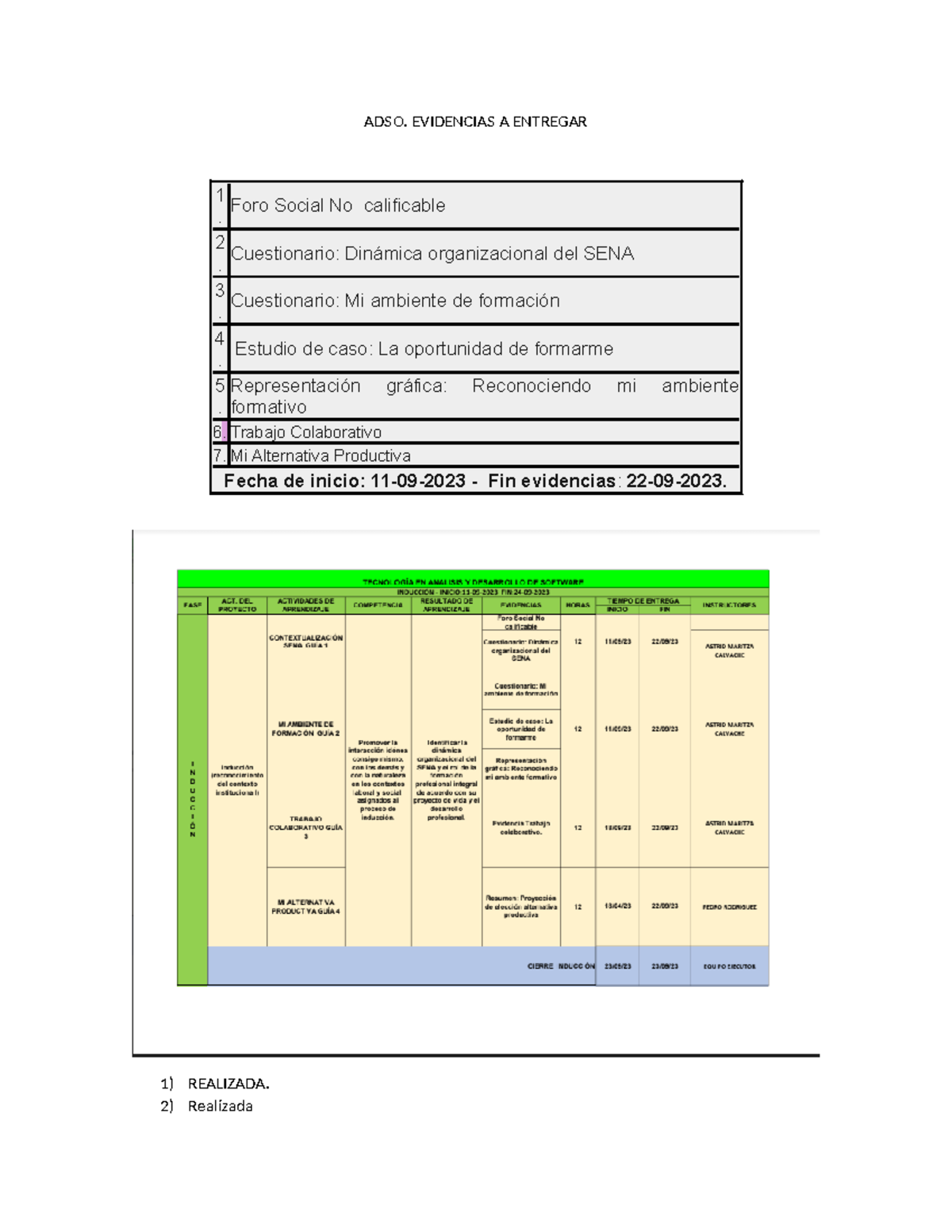 Guia 1 ADSO - guia - Analisis y desarrollo de software - ADSO. EVIDENCIAS A ENTREGAR 1 . Foro ...