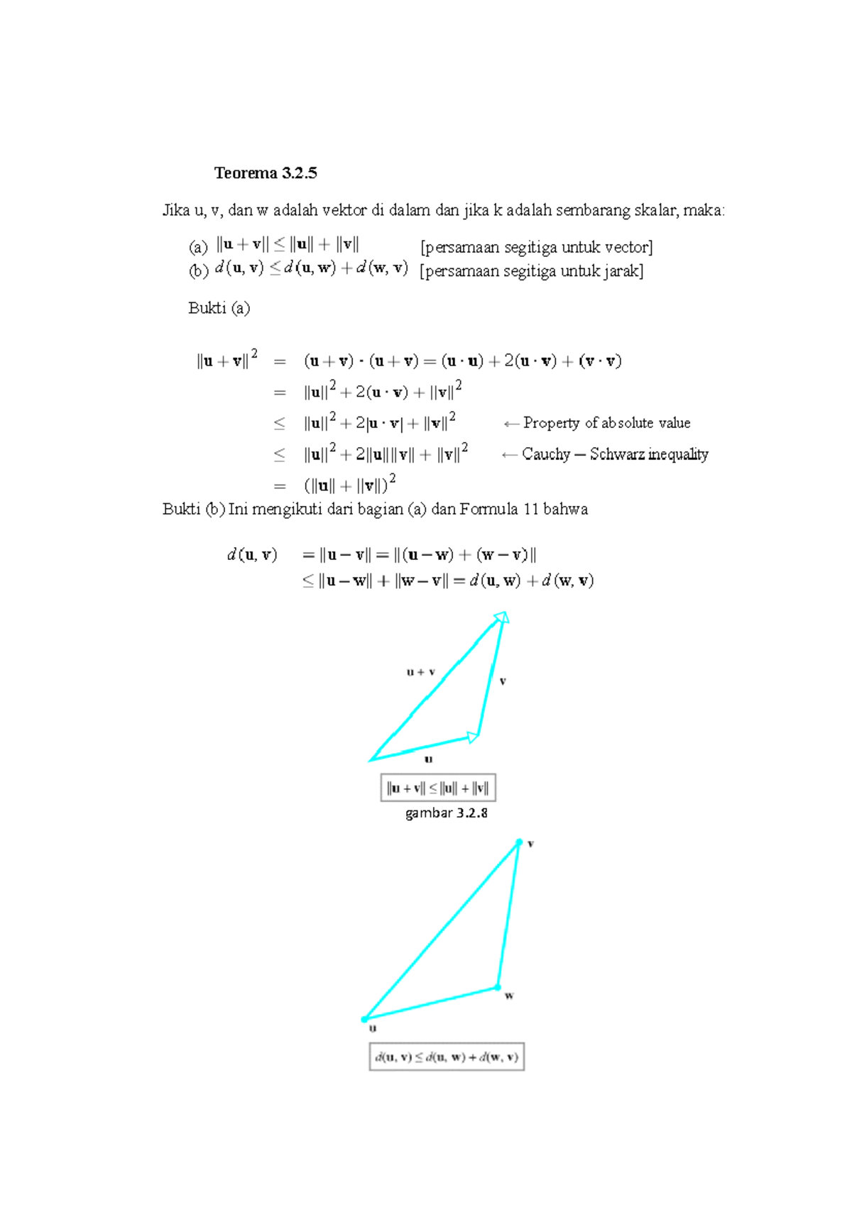 Teorema 3 explain the example - Teorema 3. Jika u, v, dan w adalah ...