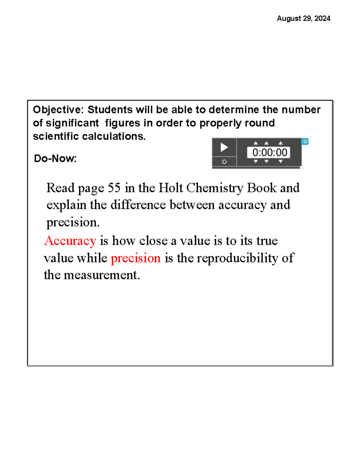 Significant Figures and Precision - Chemistry Lesson Notes (Holt Chem ...