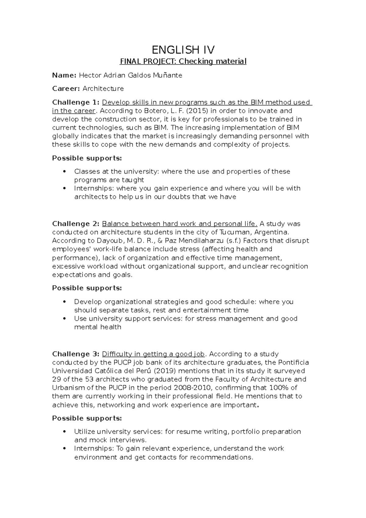 ENGLISH IV FINAL PROJECT: BIM Skills & Career Challenges in ...