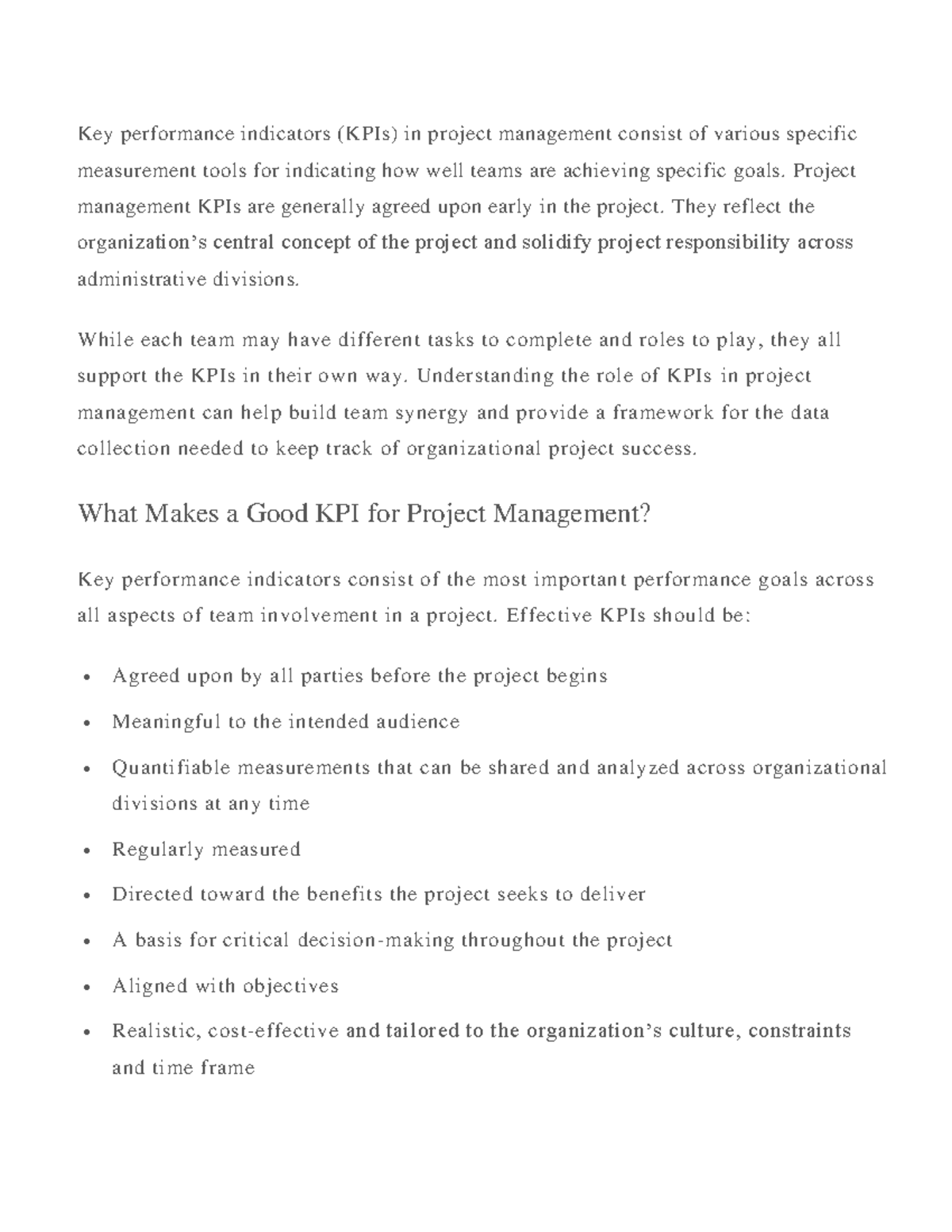 4 Types of Project Management KPIs - Key performance indicators (KPIs ...