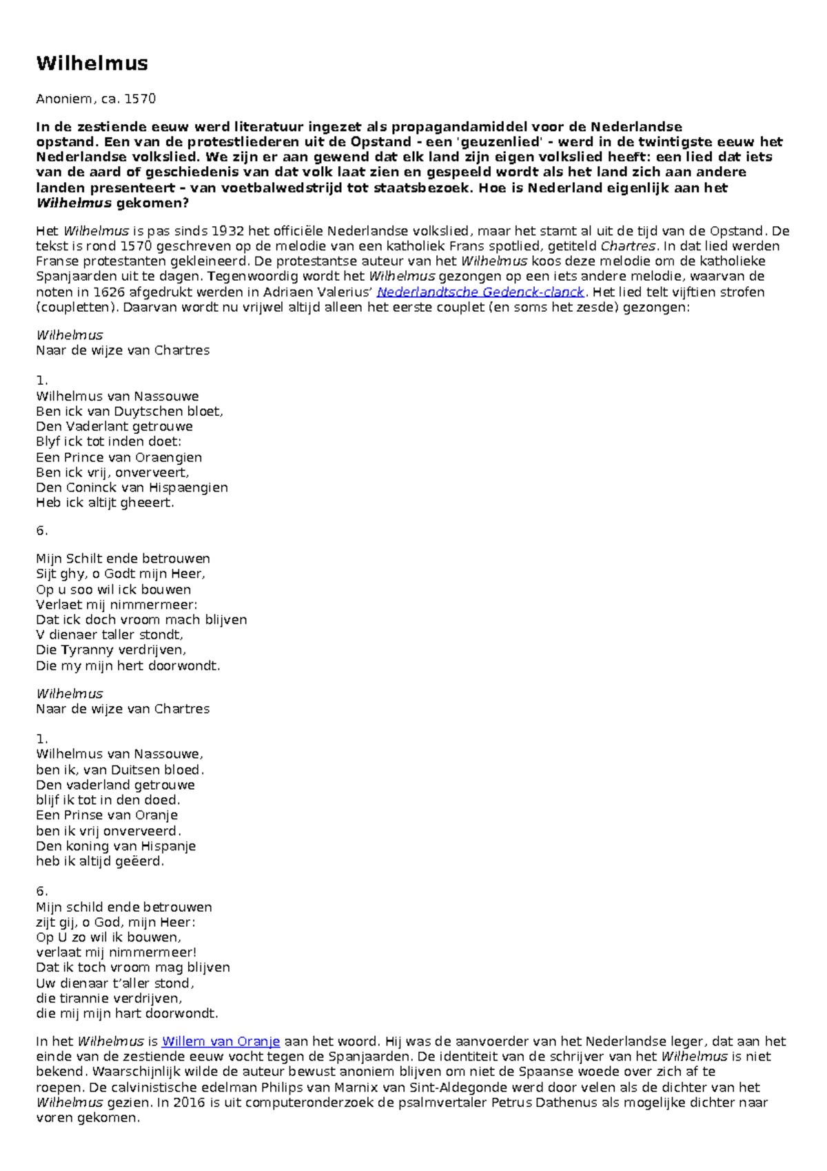 Wilhelmus: Geschiedenis van het Nederlandse Volkslied en zijn Auteur ...