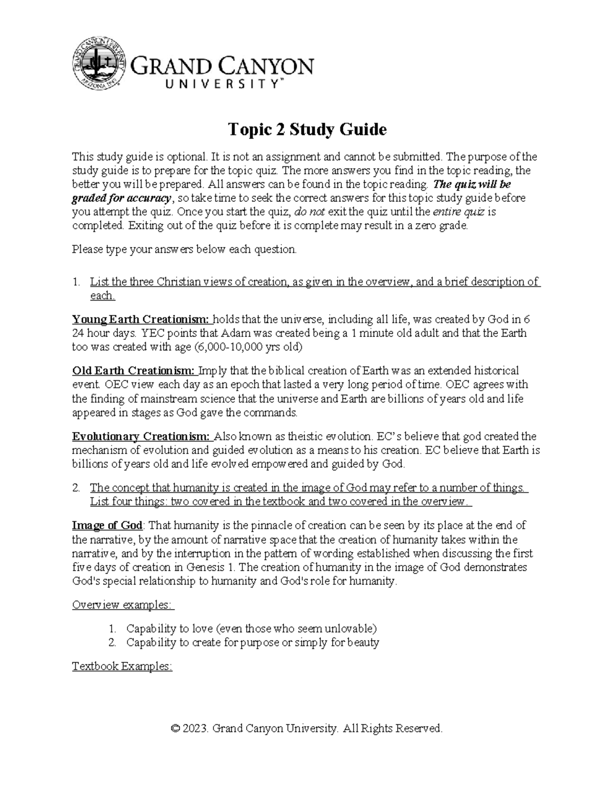 CWV 101 Topic 2 Quiz Study Guide: Key Concepts and Insights - Studocu