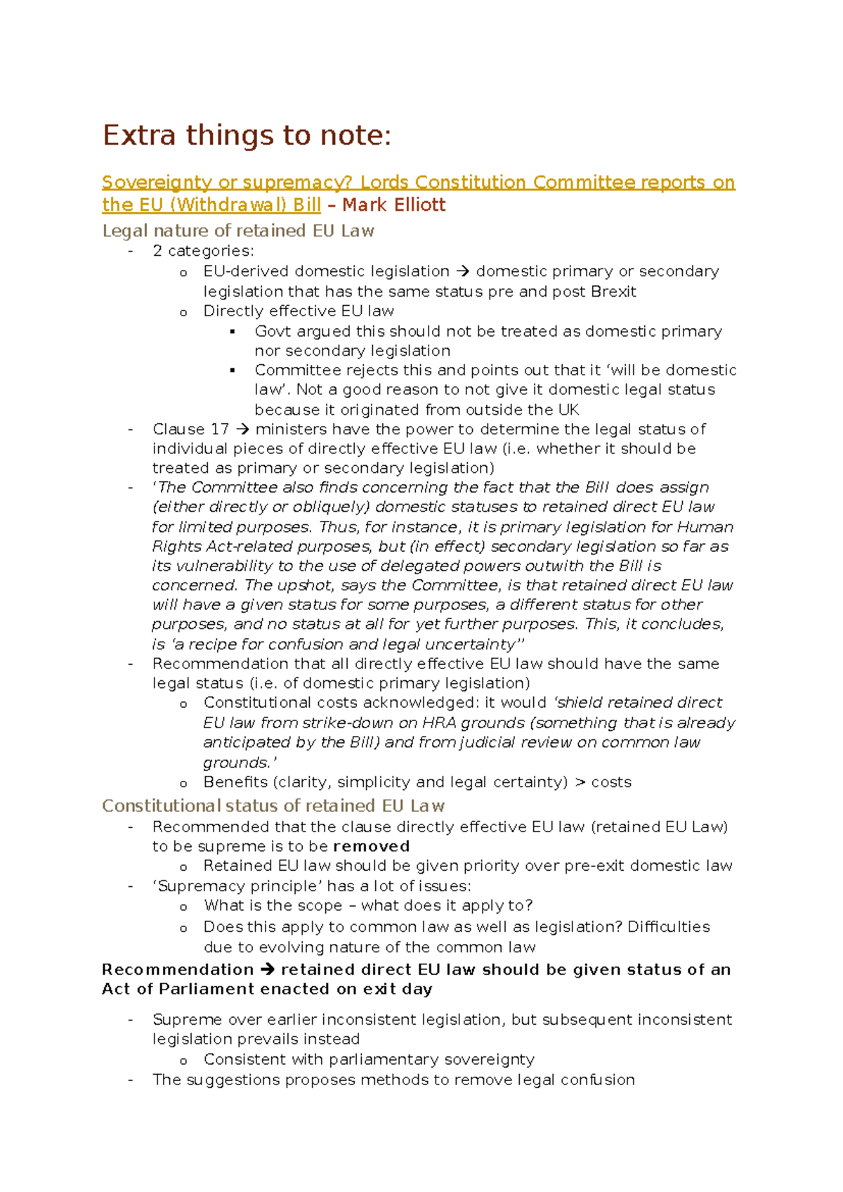 Extra Notes on Sovereignty vs Supremacy: Lords Committee Reports on EU ...