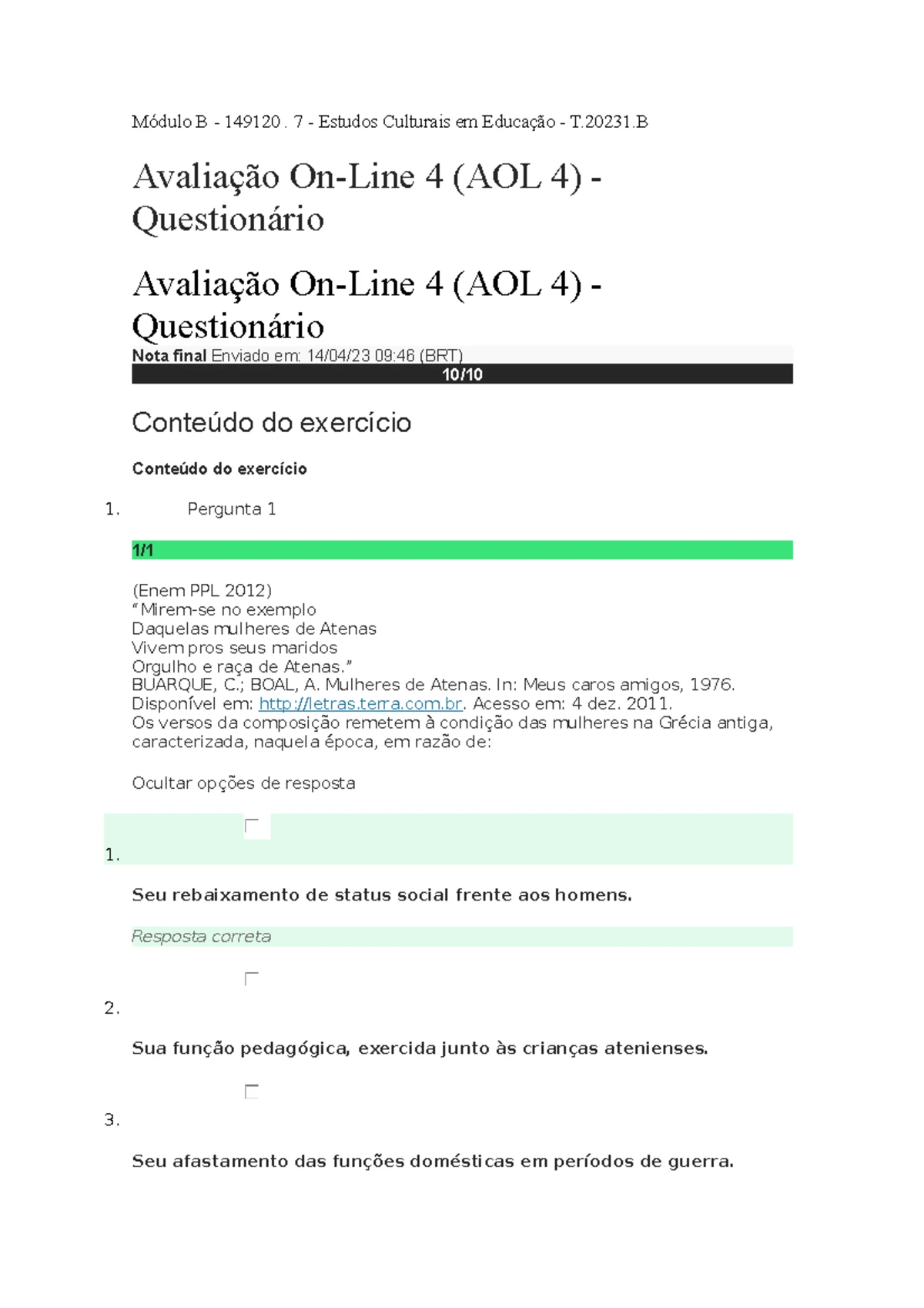 Av2 - Prova. - 43488. 7 - Comunicação e Expressão - 20211 Avaliação On ...