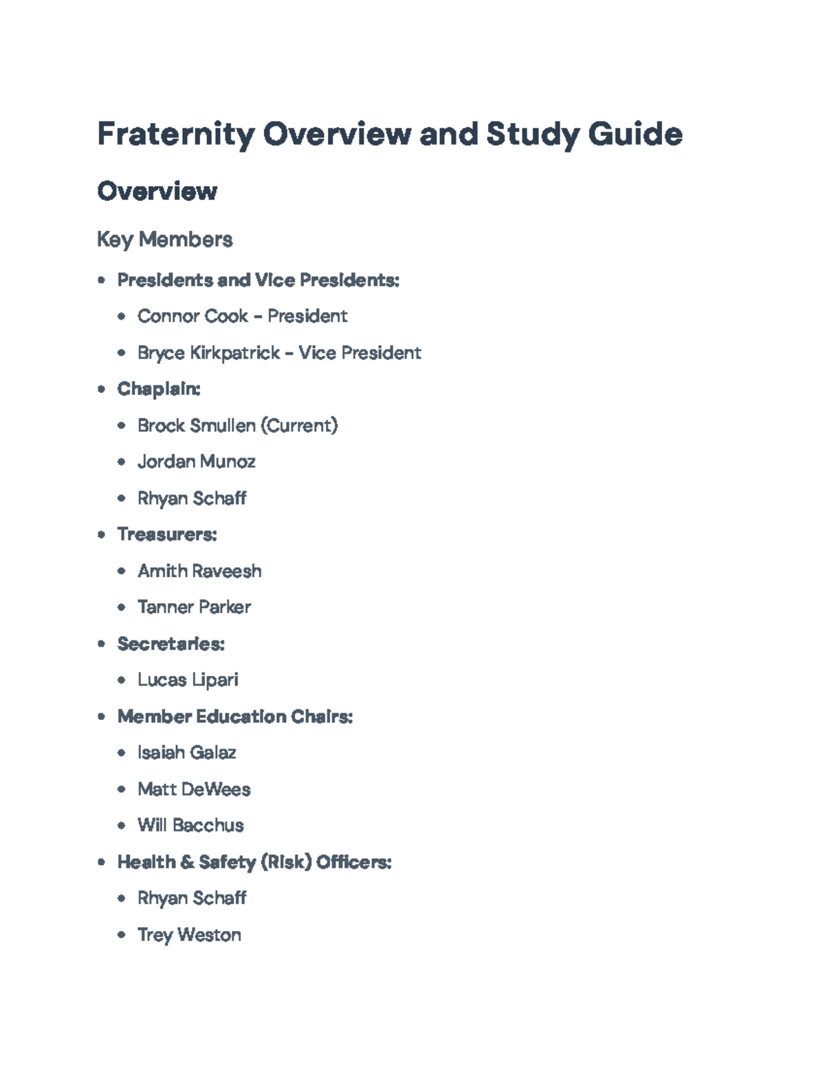 Fraternity Overview & Study Guide: Key Members and Events Insights ...