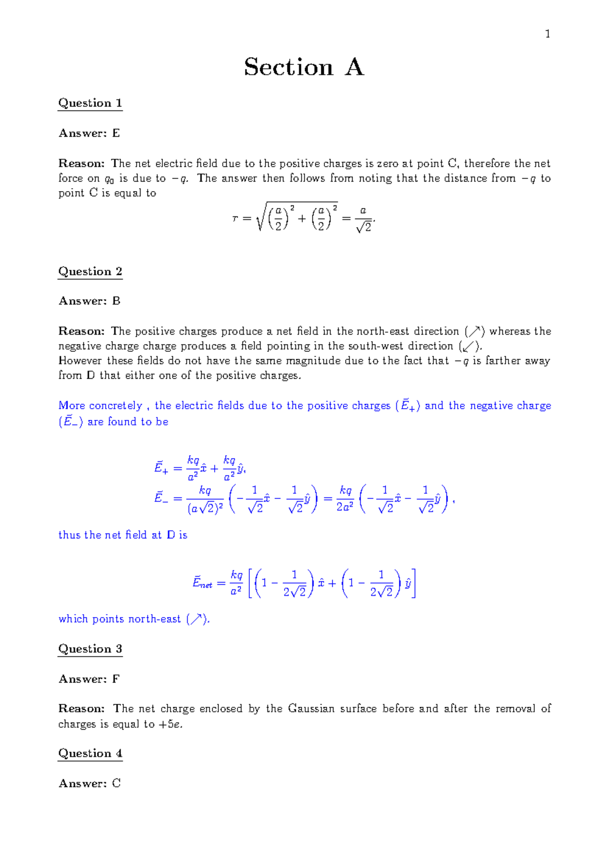 Semester Test & Memo - NPHY 121: Electric Fields & Gauss' Law - Studocu